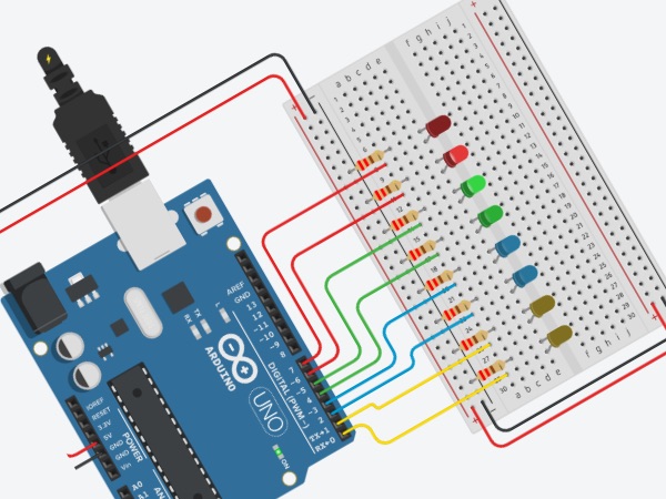 Program an LED Light Show - Tinkercad