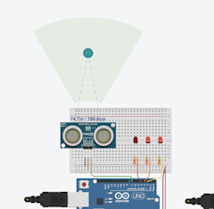 Ultrasonic Distance Sensor - Tinkercad